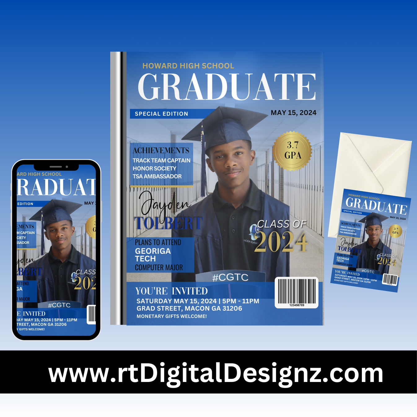 Grad Magazine Cover Mockup – RT Digital Designz